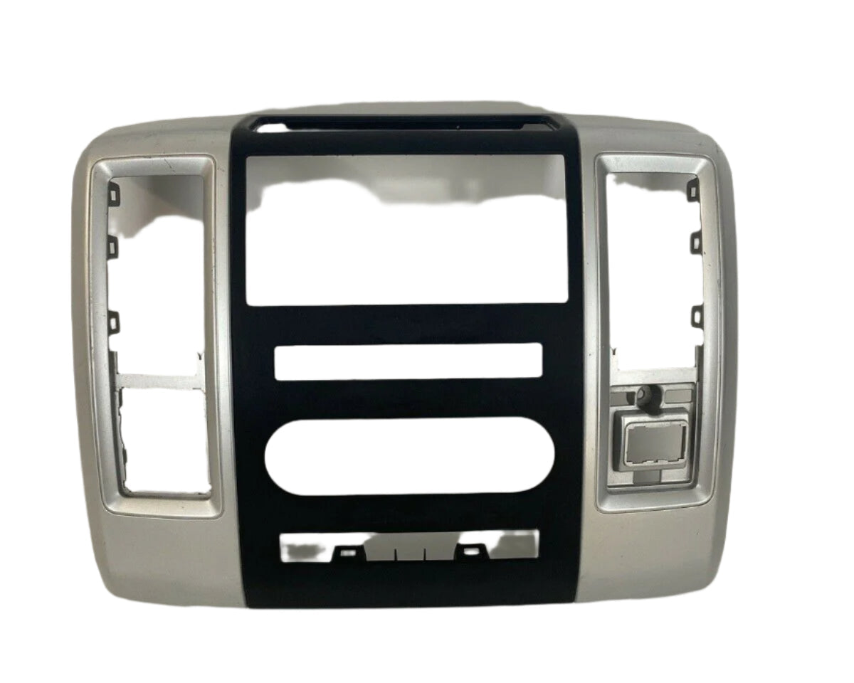 2009-2012 Dodge Ram 1500 2500 3500 Center Dash Radio Bezel Trim Silver ...